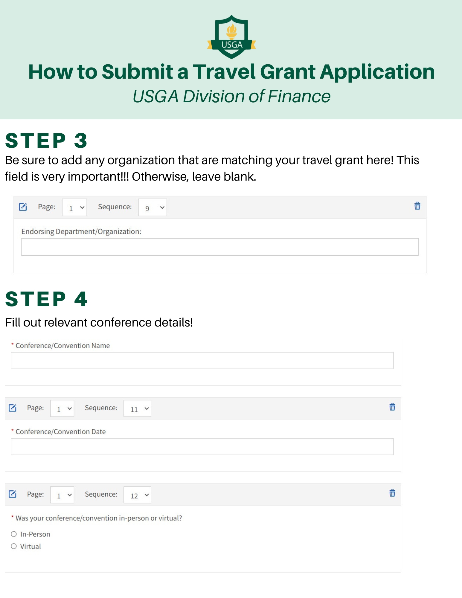 Travel Grants - Undergraduate Student Government Association